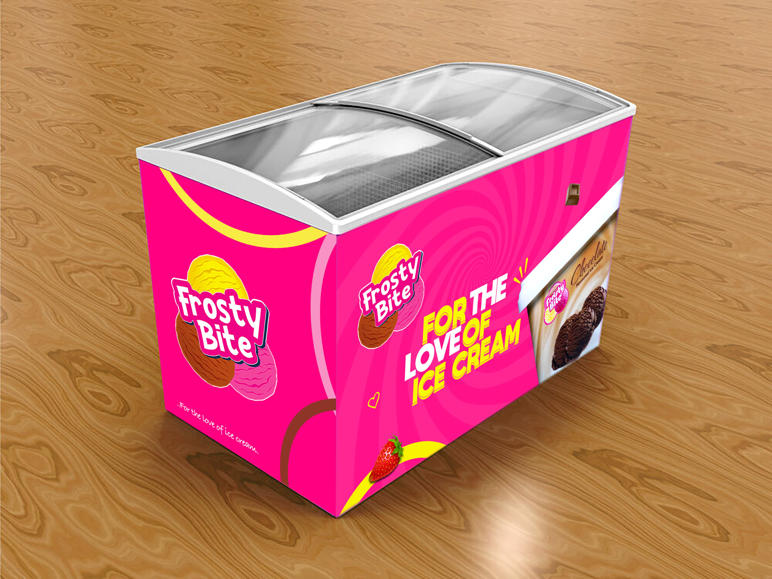 Freezer Branding for Frosty Bite Ice Cream - Wistech Solutions